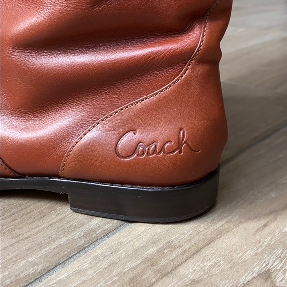Coach | Shoes | Coach Terracotta Red Leather Over The Knee Boots | Poshmark